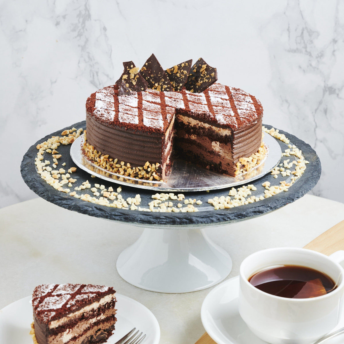 Chocolate Hazelnut Crunch Cake – Temptations Cake Delivery ...